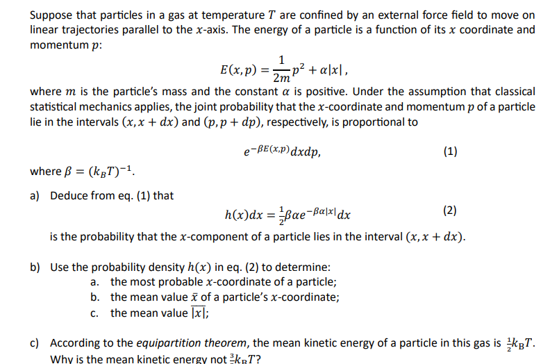 Solved Suppose that particles in a gas at temperature T are | Chegg.com