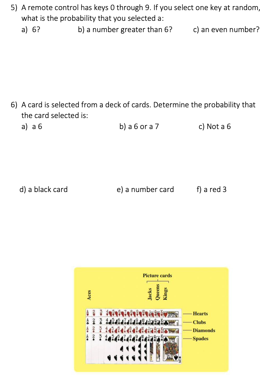 Solved 1) Roll a die, what is the probability of obtaining: | Chegg.com