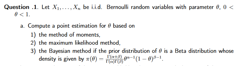 Solved Question .1. Let X1,..., X, be i.i.d. Bernoulli | Chegg.com