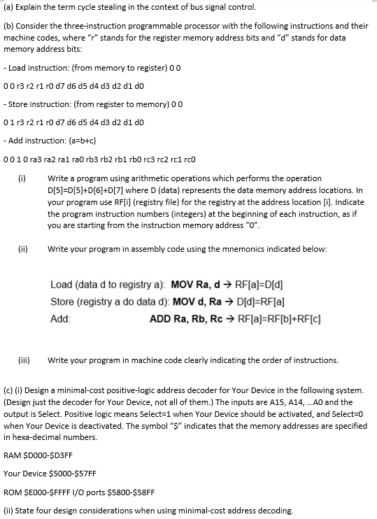 Solved (a) Explain the term cycle stealing in the context of | Chegg.com