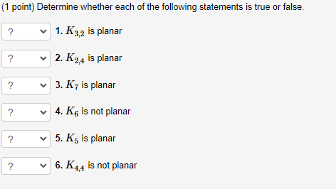 Solved (1 point) Determine whether each of the following | Chegg.com