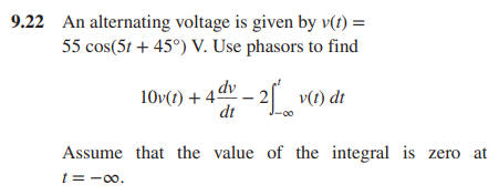 Solved 9.22 ﻿An alternating voltage is given by | Chegg.com
