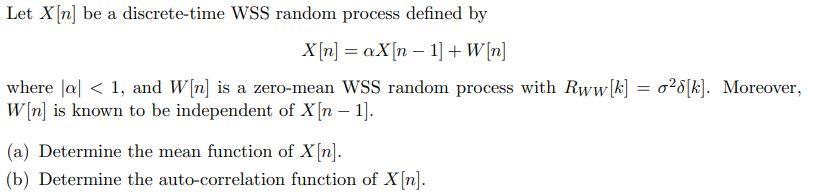 Let X[n] be a discrete-time WSS random process | Chegg.com