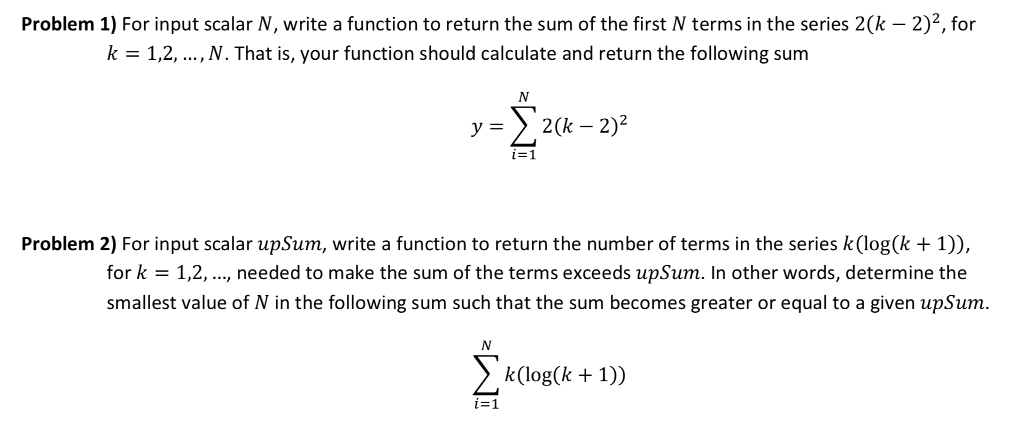 Solved Problem 1 For Input Scalar N Write A Function To 8973