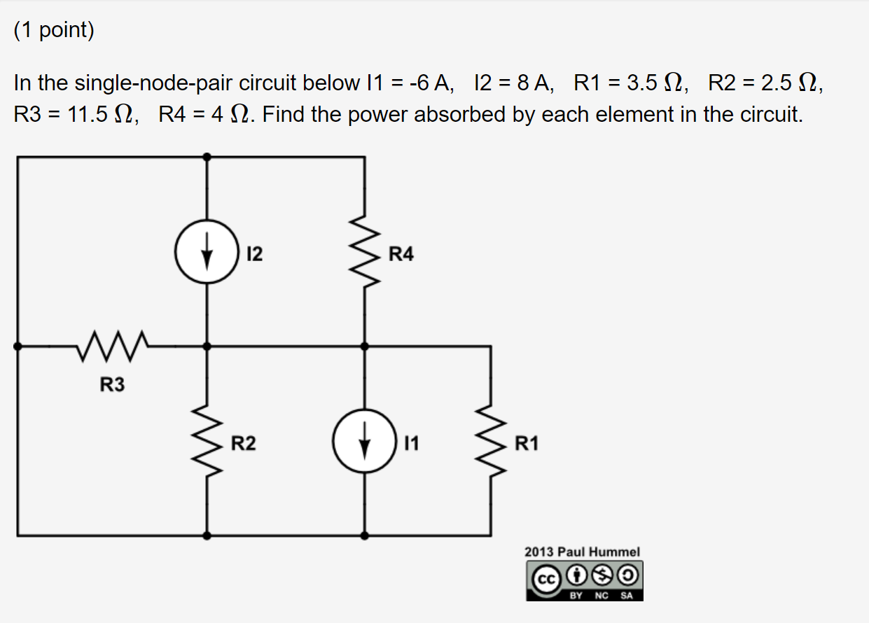 Solved In the single-node-pair circuit below I1 = -6 A, I2 = | Chegg.com