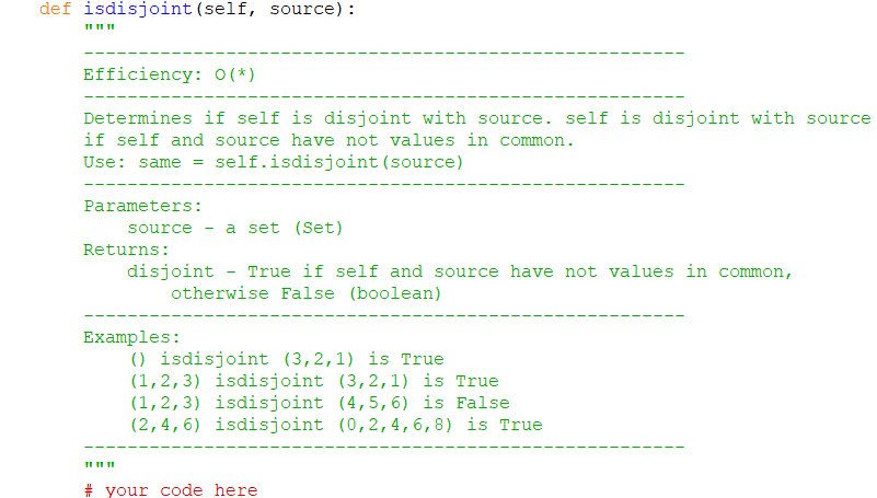 def isdisjoint (self, source): TE TE TE - Efficiency: | Chegg.com