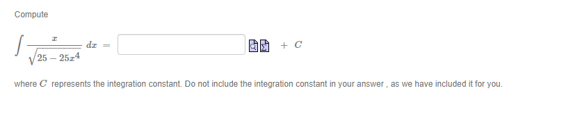 Solved Compute 3 +C de 25 - 2524 where C represents the | Chegg.com