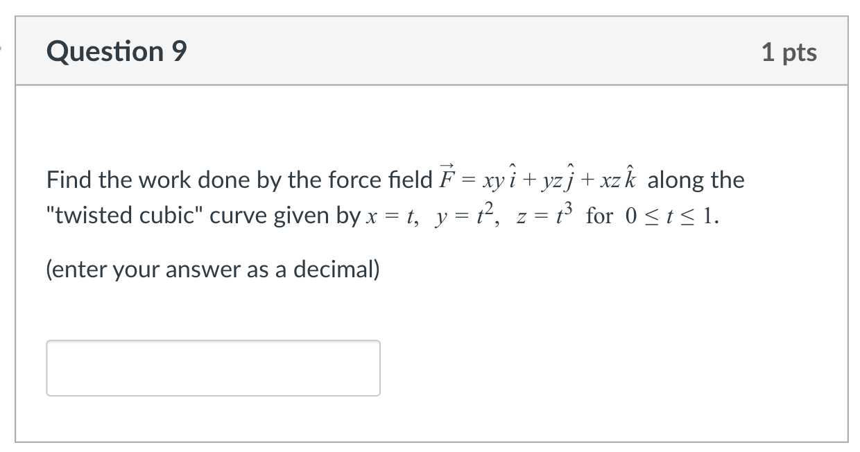 Solved Find the work done by the force field | Chegg.com