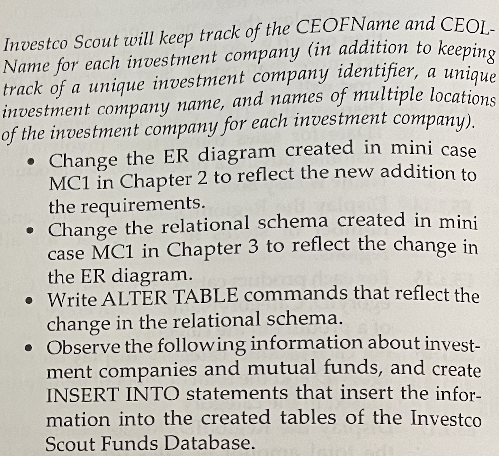 Solved MC2 Investco Scout • Write CREATE TABLE statements to | Chegg.com