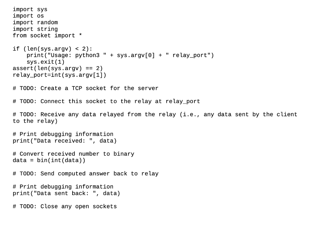 Solved P2. We'll build a simple TCP relay in this exercise. | Chegg.com