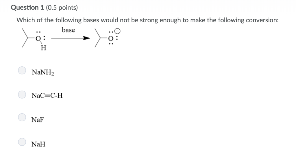 Solved Question 1 (0.5 points) Which of the following bases | Chegg.com