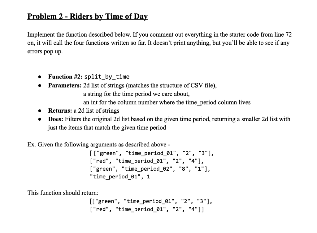 Solved Please create four new functions in the starter code | Chegg.com