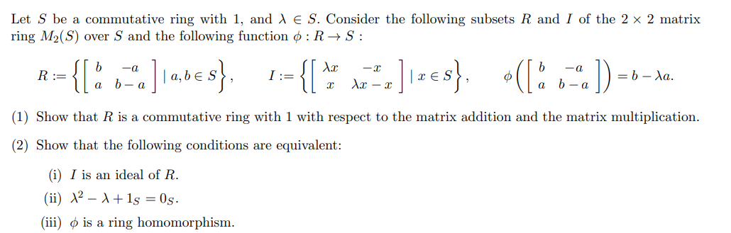 Solved Let S be a commutative ring with 1, and X € S. | Chegg.com