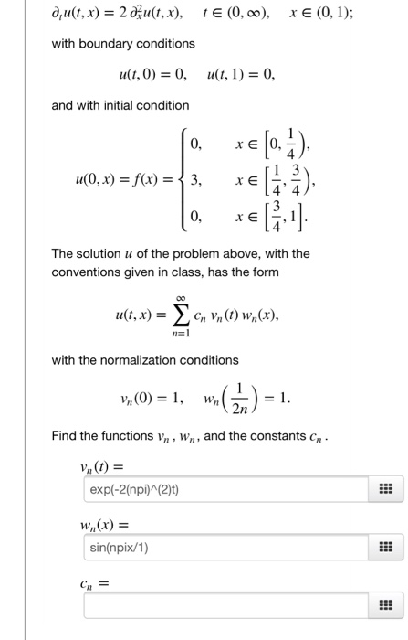Solved with boundary conditions and with initial condition 4 | Chegg.com