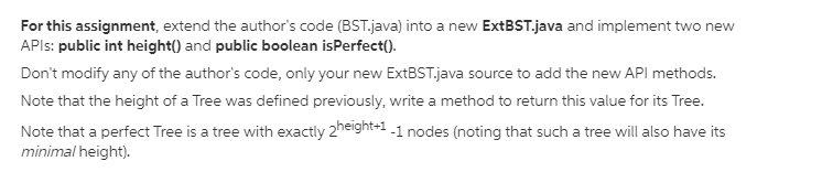 Solved Author BST.java public class BST implements | Chegg.com