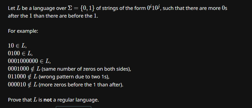 Solved Let L be a language over Σ={0,1} of strings of the | Chegg.com