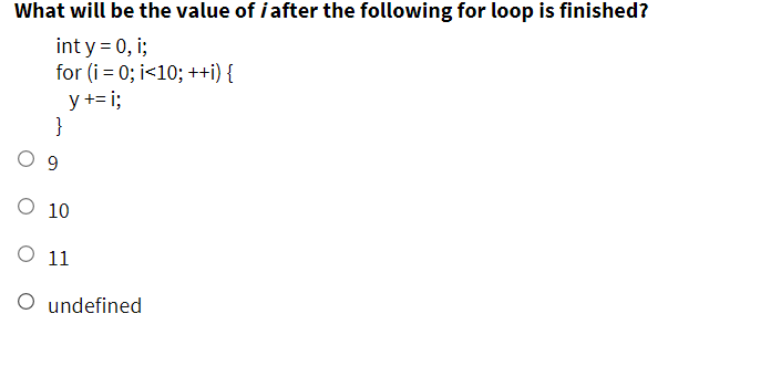 Solved What will be the value of i after the following for | Chegg.com