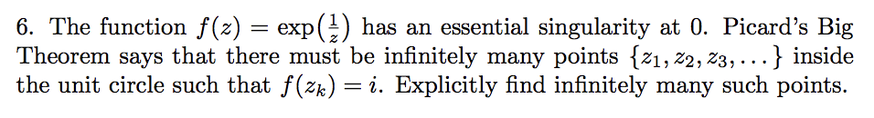 Solved = 6. The function f(x) = exp(2.) has an essential | Chegg.com