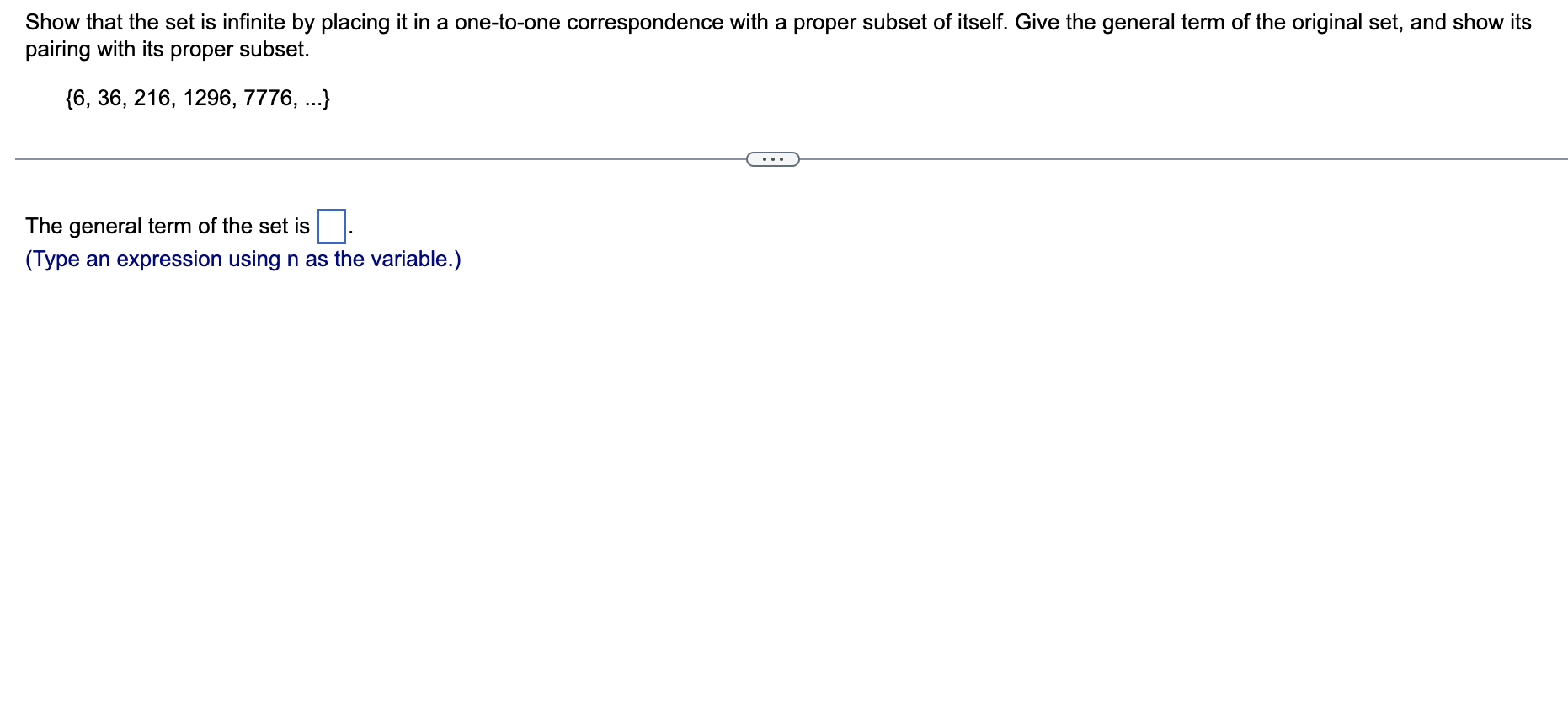 Solved Show that the set is infinite by placing it in a | Chegg.com