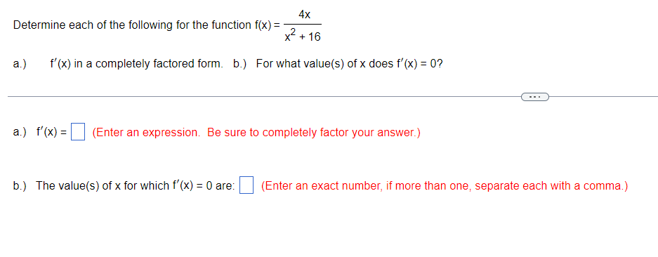 Solved Determine each of the following for the function | Chegg.com
