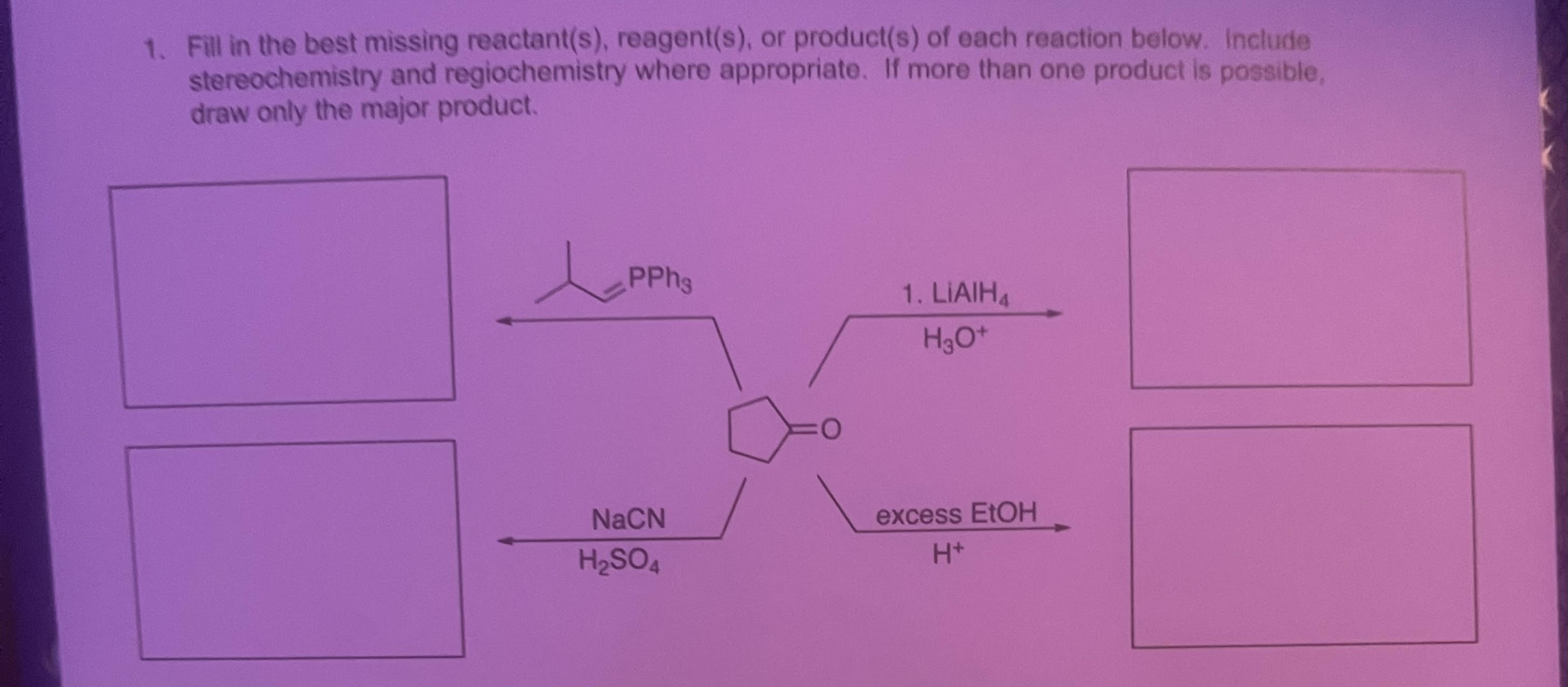 Solved Fill in the best missing reactant(s), ﻿reagent(s), | Chegg.com