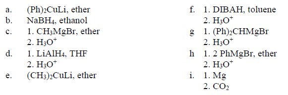 Solved a. b. c. (Ph)2Culi, ether NaBH4, ethanol 1. CH3MgBr, | Chegg.com