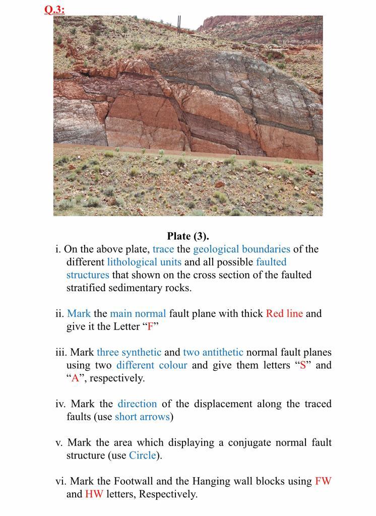 Solved Q.3: Plate (3) i. On the above plate, trace the | Chegg.com