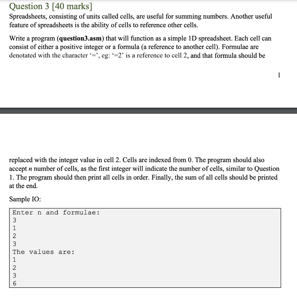 Question 3 [40 marks] Spreadsheets, consisting of | Chegg.com