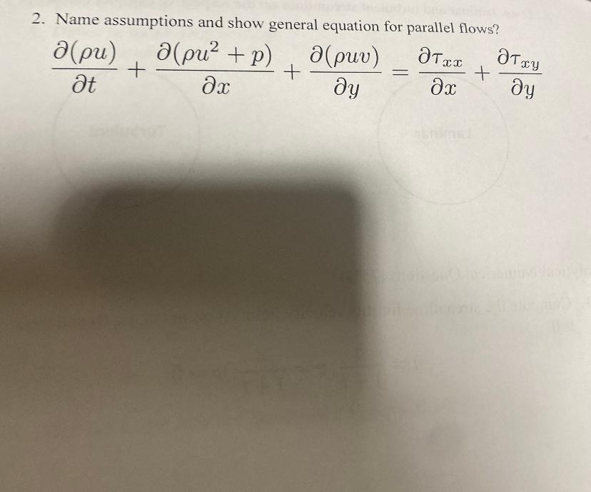 Solved 2. Name assumptions and show general equation for | Chegg.com