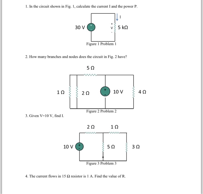 Solved 1. In the circuit shown in Fig. 1, calculate the | Chegg.com