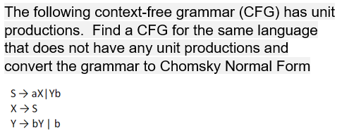 Solved The following context-free grammar (CFG) has unit | Chegg.com