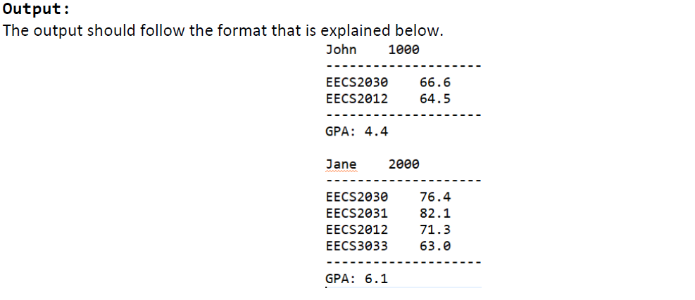 Solved Transcript Course grade: ArrayList - inputFile: File | Chegg.com