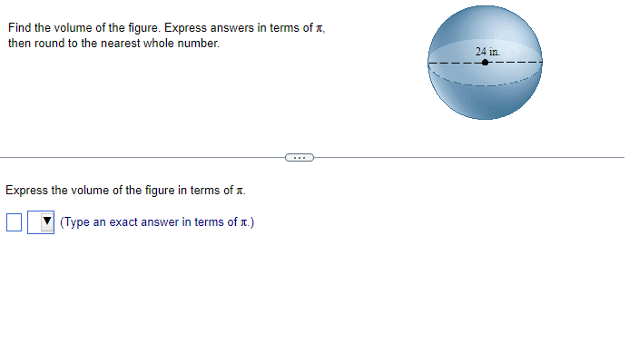 Solved Find the volume of the figure. Express answers in | Chegg.com