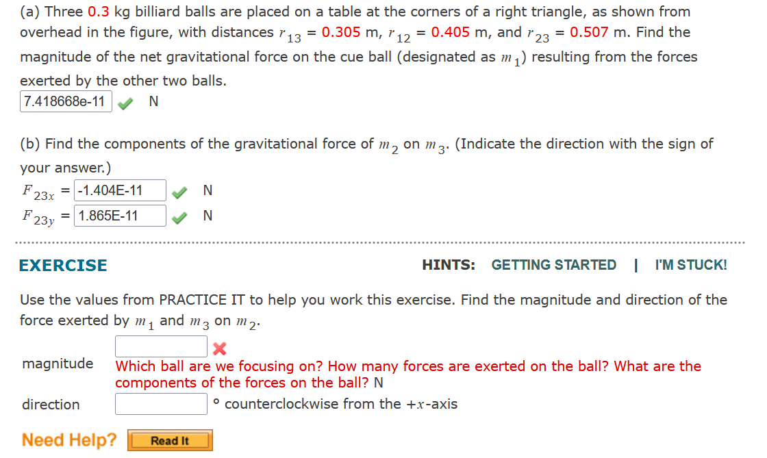 Solved (a) Three 0.3 kg billiard balls are placed on a table | Chegg.com