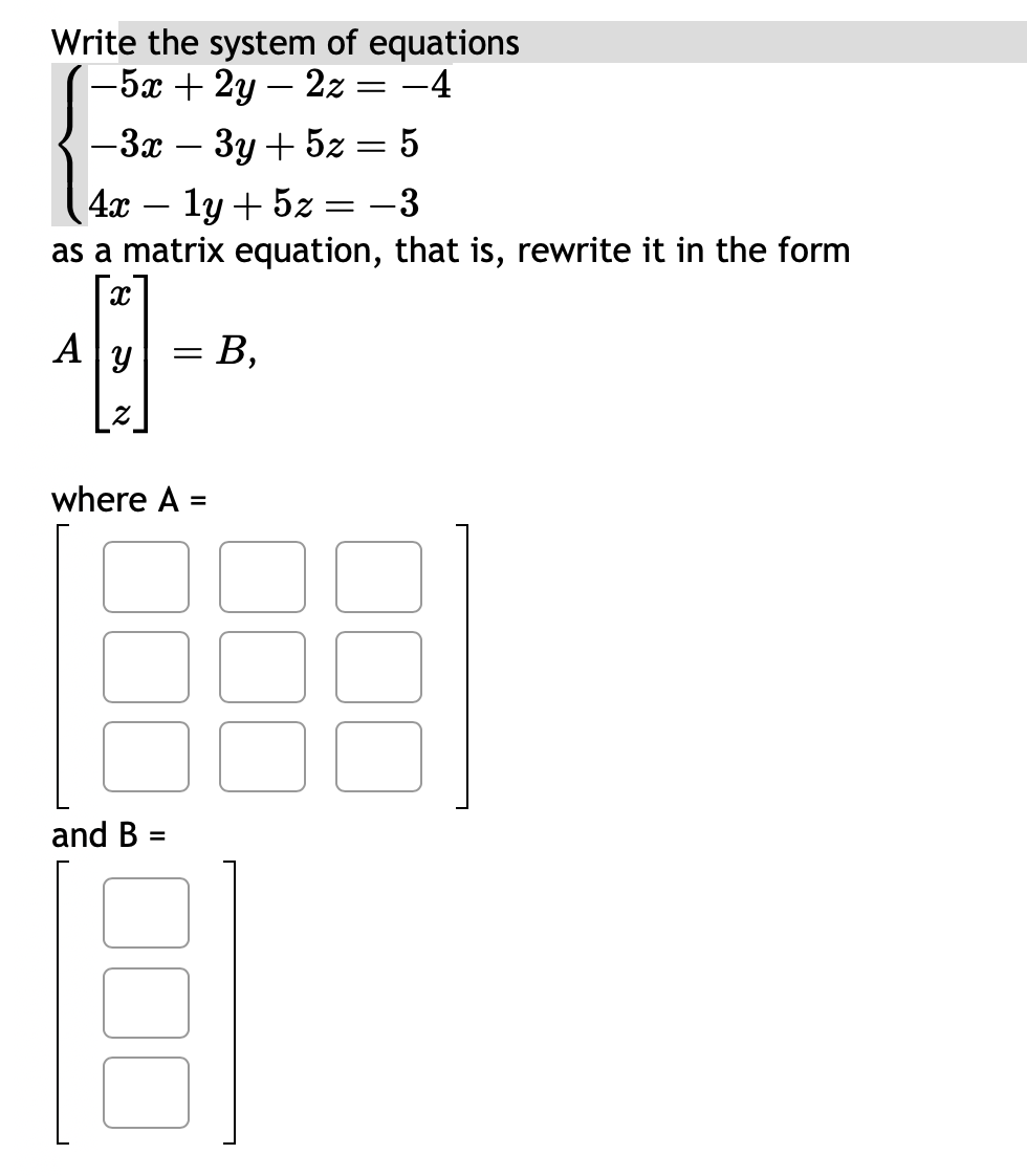 Solved Write the system of | Chegg.com