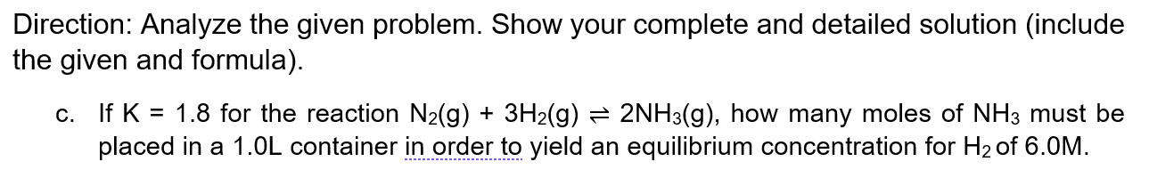 Solved Include the given, formula, and detailed solution. | Chegg.com