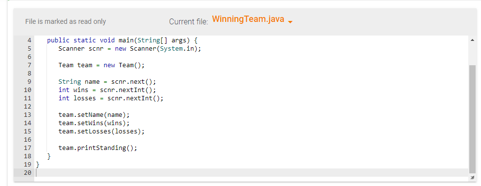 Solved Given main(), define the Team class (in file | Chegg.com