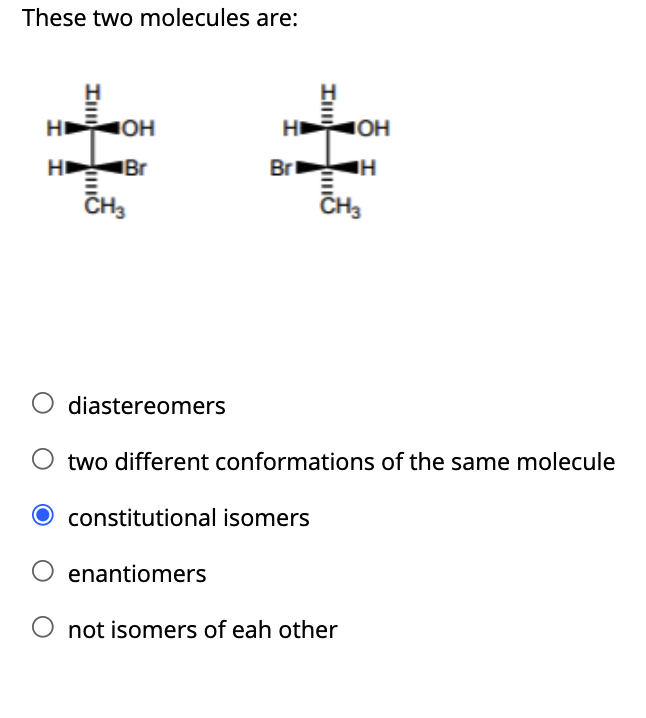 Solved These two molecules are: I1111 Након HOH НІ Br Bri ΤΗ | Chegg.com