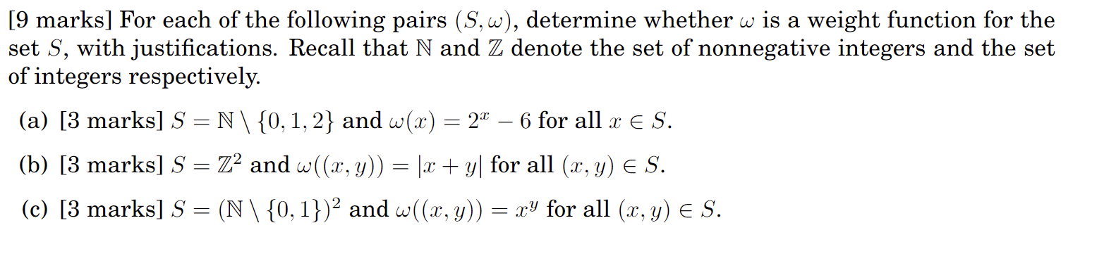 Solved [9 Marks] For Each Of The Following Pairs S ω