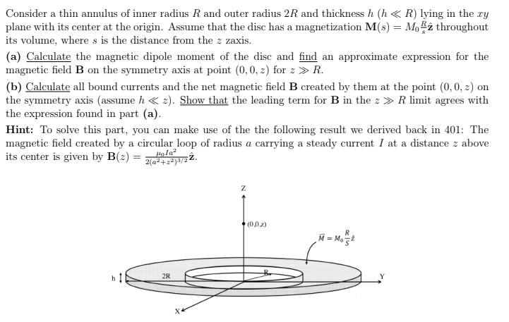 Consider a thin annulus of inner radius R and outer | Chegg.com