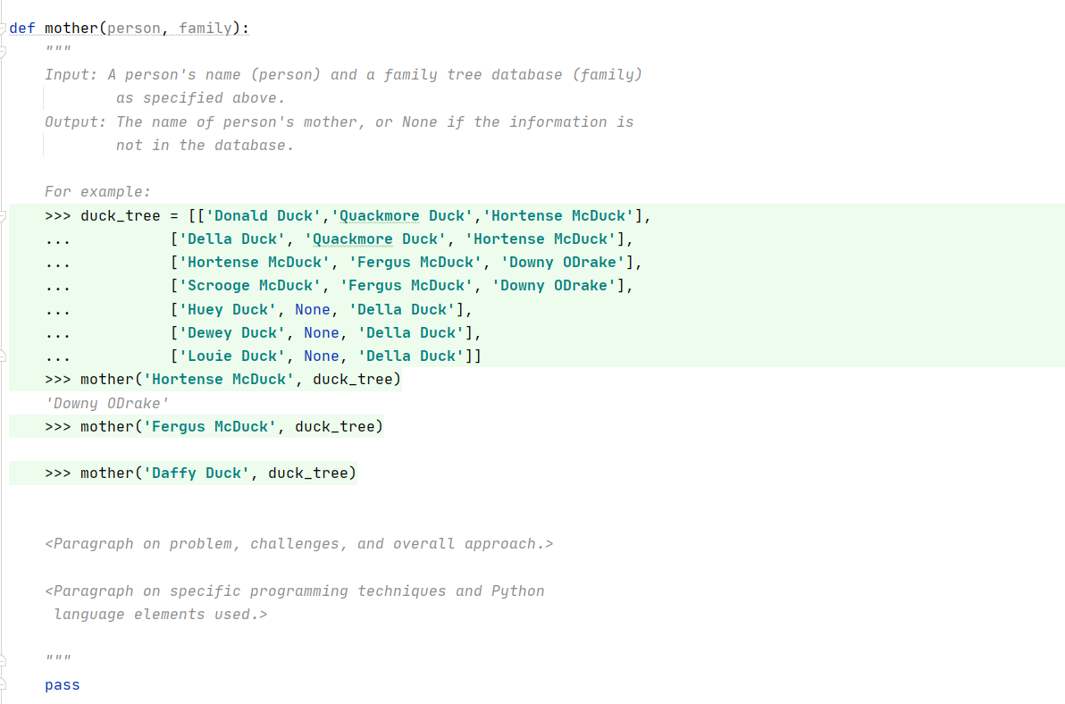 Task A: Person Index, Father, Mother (3 Marks) For | Chegg.com