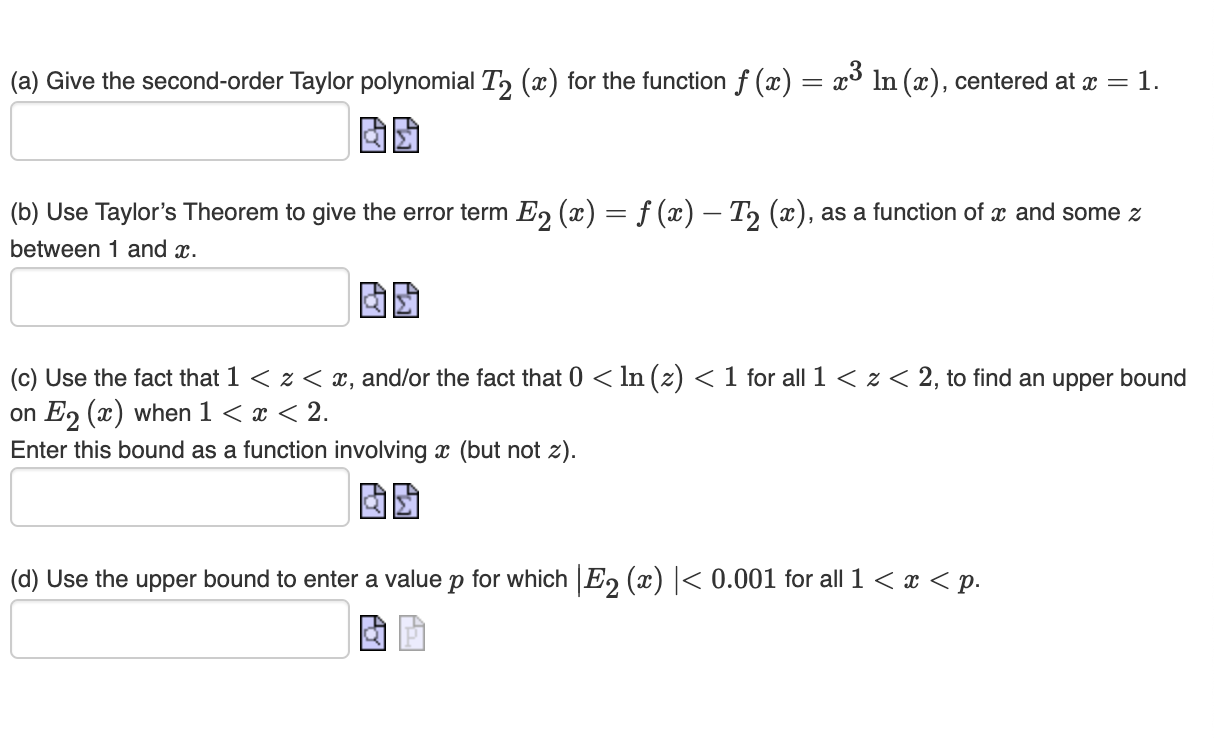(a) Give the second-order Taylor polynomial T2(x) for | Chegg.com