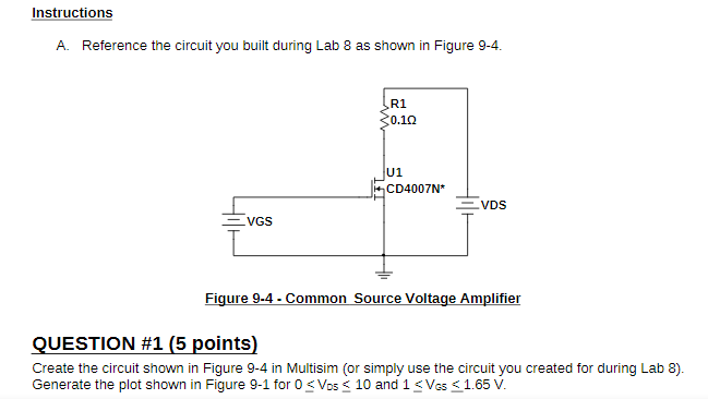Solved A Reference The Circuit You Built During Lab 8 As