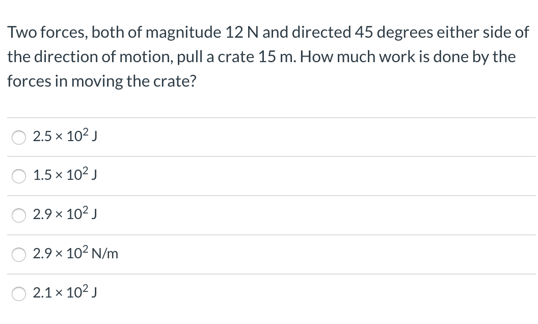 Solved Two forces, both of magnitude 12 N and directed 45 | Chegg.com