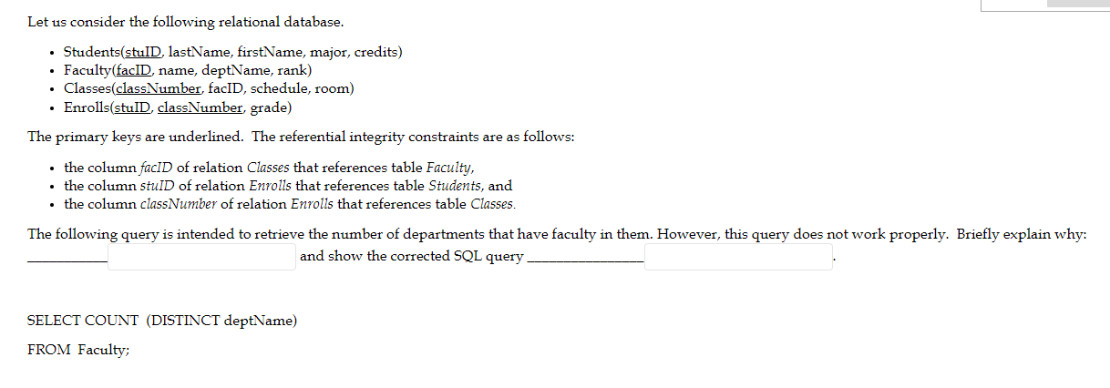 Solved in SQL could someone explain why this wouldn't work | Chegg.com