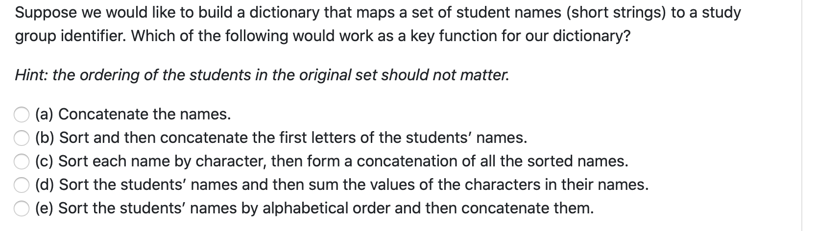 Solved Suppose we would like to build a dictionary that maps | Chegg.com