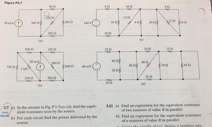 Solved Figure P3.7 9012 812 16 Ω 6Ω 120Ω 12Ω 30mA(1) 360ng | Chegg.com