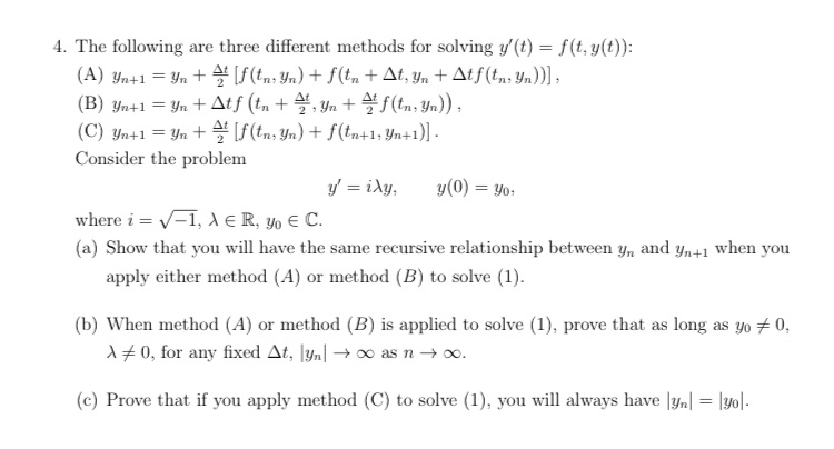 Solved The following are three different methods for solving | Chegg.com