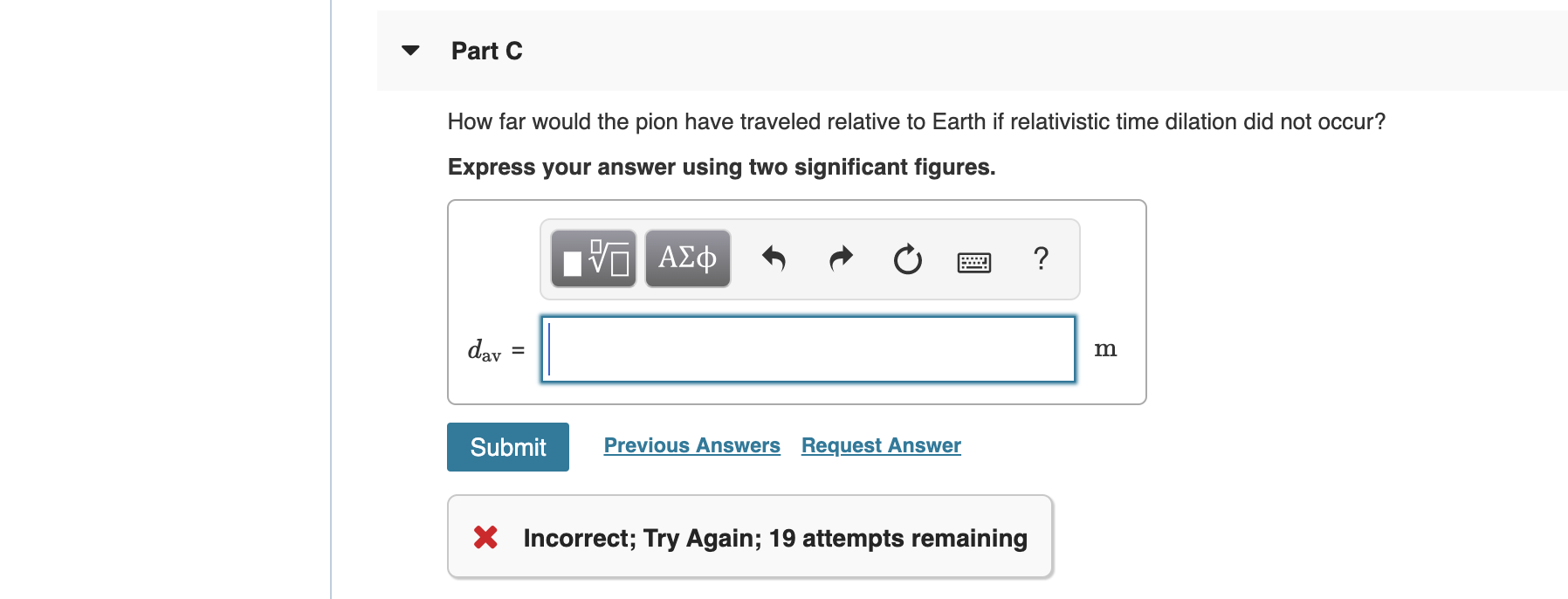 Solved Review Part A The Pi Meson An elementary particle | Chegg.com