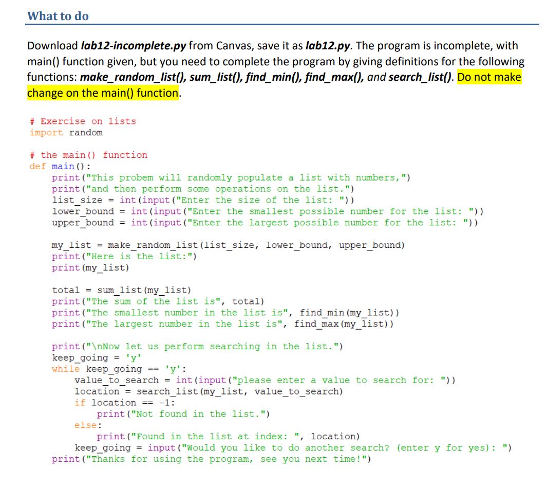 Solved Download Iab12-incomplete.py from Canvas, save it as | Chegg.com